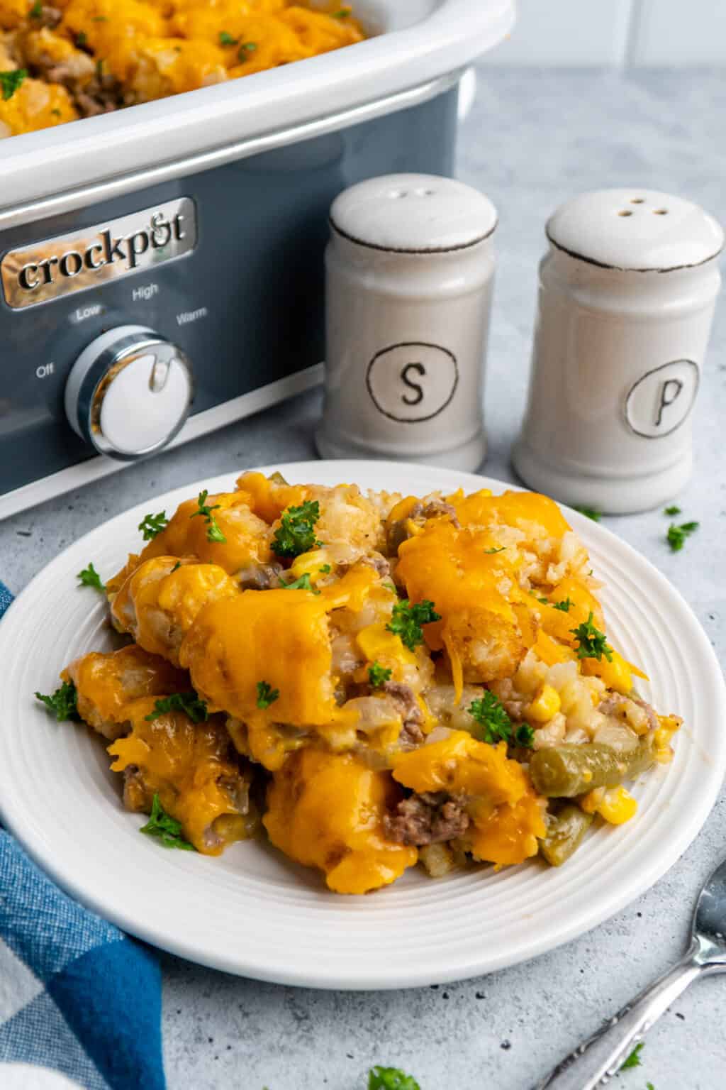 Crock Pot Tater Tot Casserole - Slow Cooker Meals