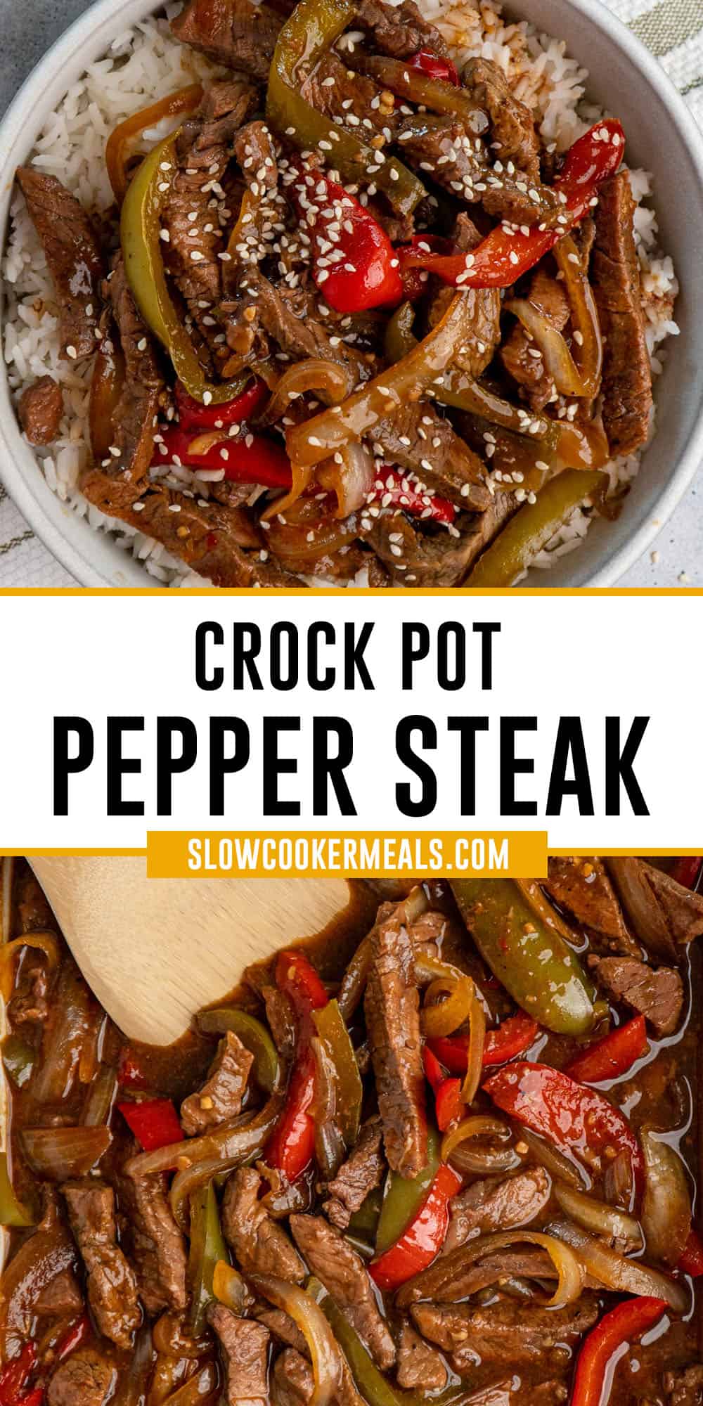 Crock Pot Pepper Steak - Slow Cooker Meals
