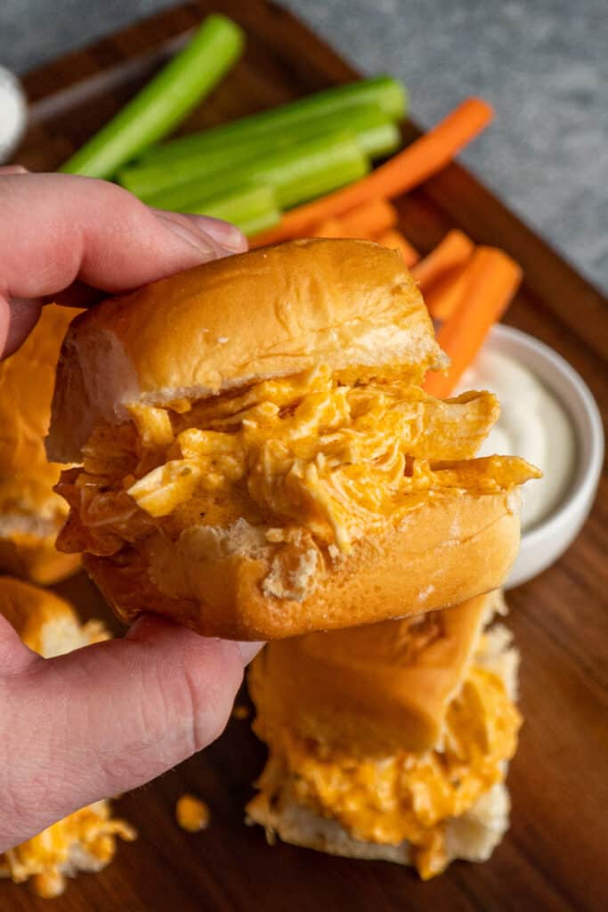 Crock Pot Buffalo Chicken Sliders with Cream Cheese - Slow Cooker Meals