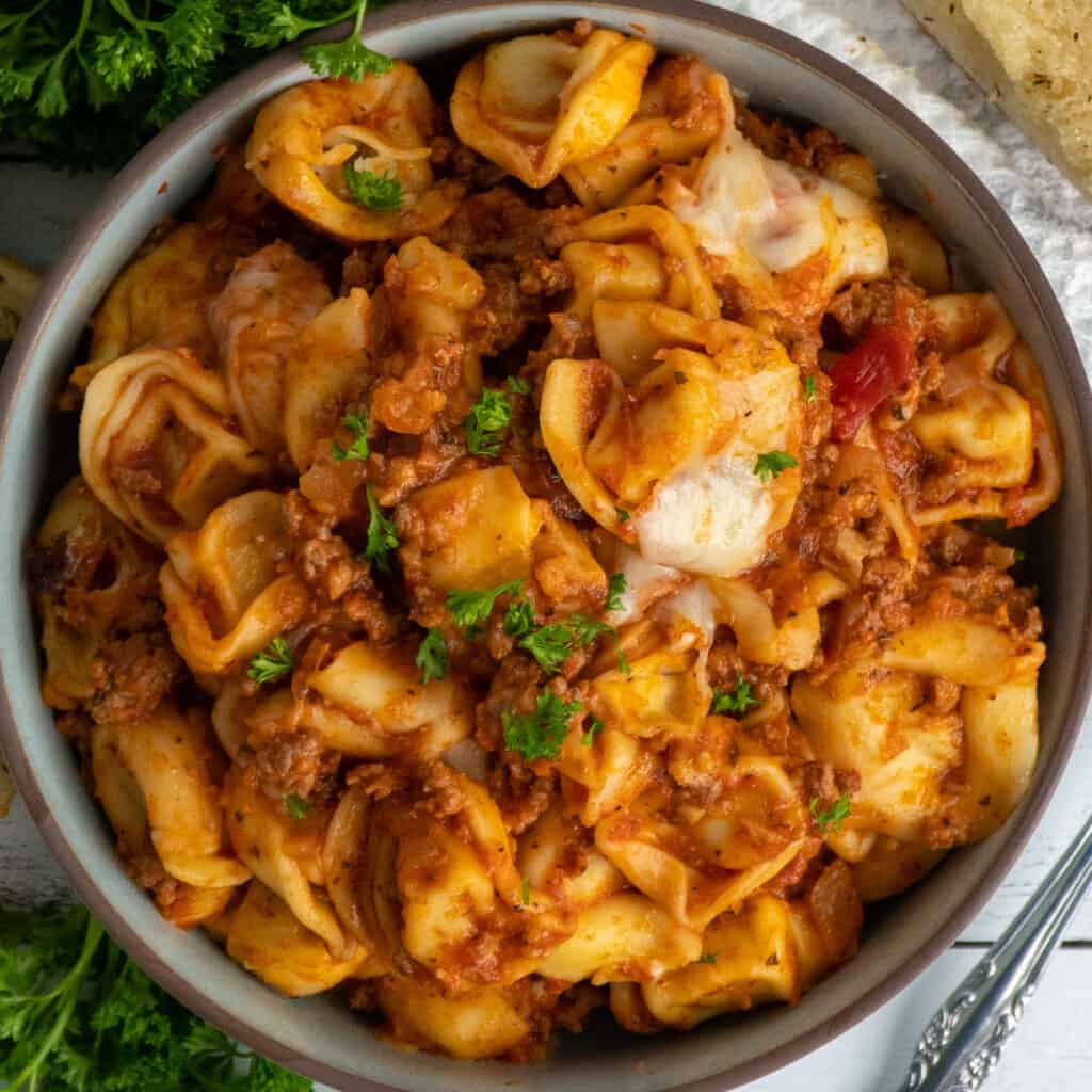 Cheesy Crock Pot Tortellini - Slow Cooker Meals
