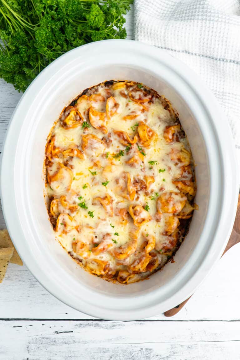 Cheesy Crock Pot Tortellini - Slow Cooker Meals