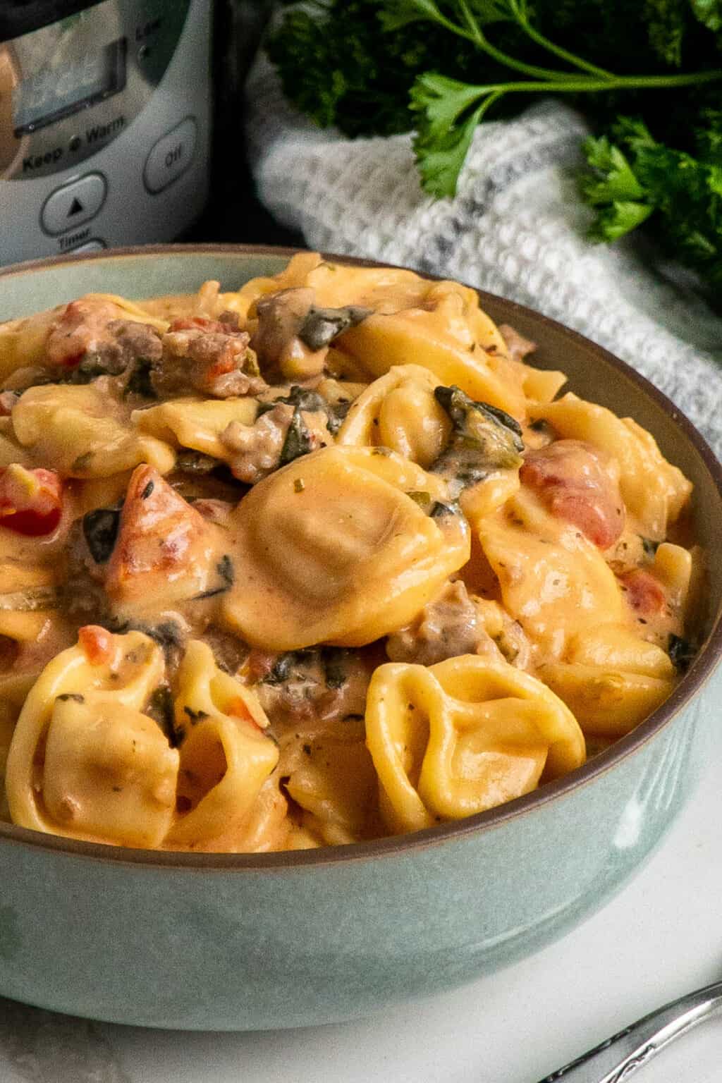 Creamy Crockpot Tortellini - Slow Cooker Meals