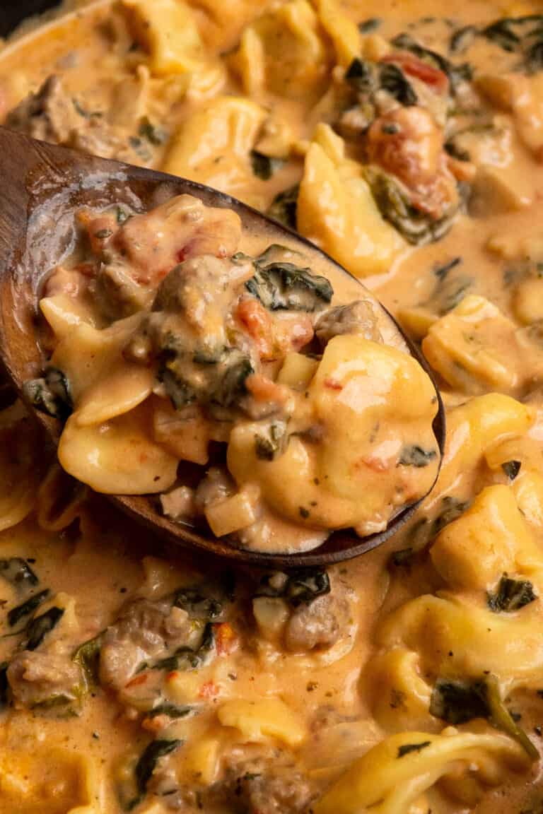 Creamy Crockpot Tortellini - Slow Cooker Meals