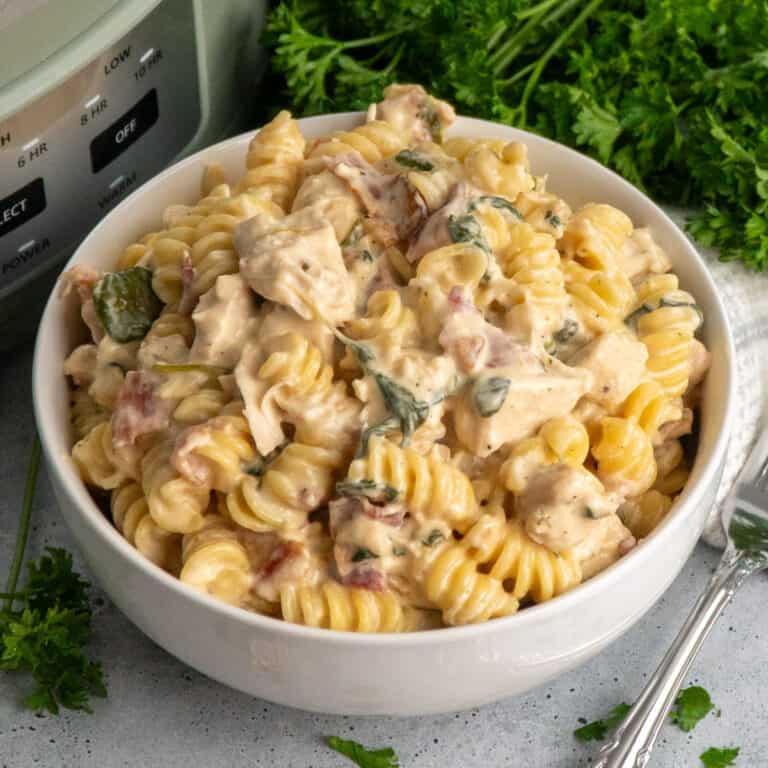 Crock Pot Chicken Bacon Ranch Pasta - Slow Cooker Meals