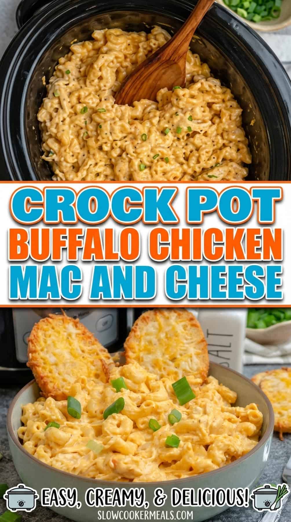 Crock Pot Buffalo Chicken Mac and Cheese - Slow Cooker Meals
